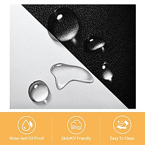 Benevika King Size Bed Frame with Headboard, Faux Leather Modern Low Profile Platform Bed with LED Lights, Strong Wooden Slats Support, No Box Spring Needed, White & Black