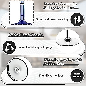 COSTWAY Counter Height Bar Stool, Tufted PU Leather 20"-26" H Adjustable Swivel Vanity Chair with Removable Tray Top and Storage Space, Modern Round Ottoman for Makeup Kitchen Island Shop, White