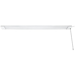 Sunlite 85140-SU 48-Inch Linear LED Shop Light Fixture, 40 Watts, Water Resistant, Linkable, Plug-in, 4000 Lumen, White-Finish, 40K - Cool White
