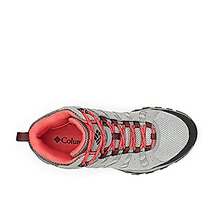 Columbia Women's Redmond III Mid Waterproof Walking Shoe Hiking, Steam/Red Coral, 7.5