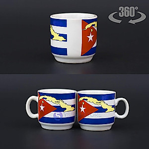 Cuban Expresso Cup Set. 6 cups, 6 saucers. Total 12 Pieces.