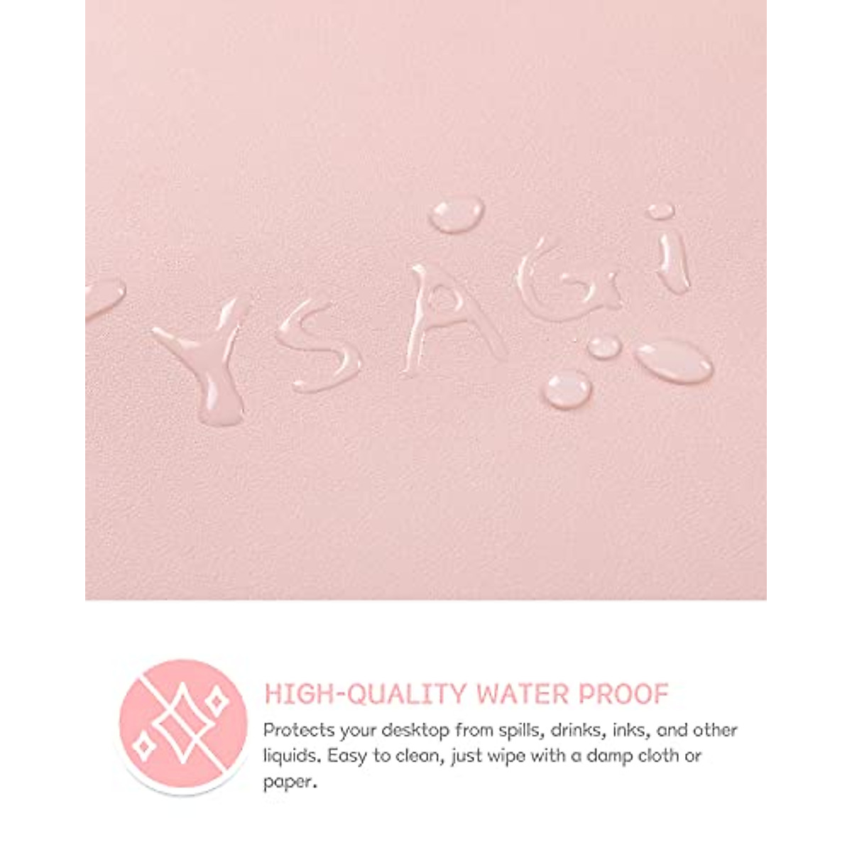 Writing Desk Pad Protector, YSAGi Anti-Slip Thin Mousepad for Computers,Office Desk Accessories Laptop Waterproof Desk Protector for Office Decor and Home (Pink, 35.4" x 17")