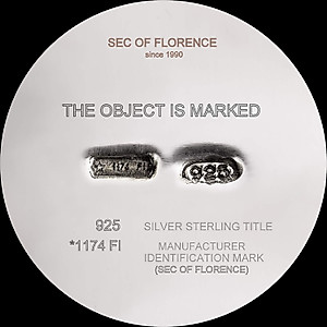 SEC OF FLORENCE 7"x5" in Hallmarked Solid Sterling Silver 925 Photo Picture Frame with Mahogany Wood Back 7370/13X18