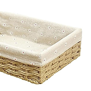 Generic Woven Basket Container,Paper Rope Storage Basket Rectangular Organizer Bin for Coffee, Medium, optional