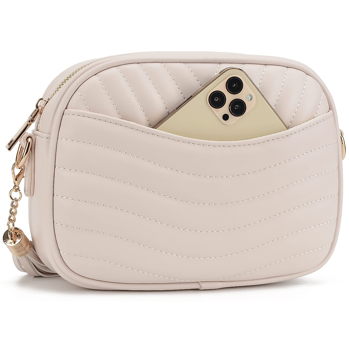 lola mae Women's Crossbody Handbags Small Lightweight Shoulder Bag Top Zipper Tassel Accent