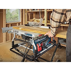 BOSCH GTS15-10 10 Inch Portable Jobsite Table Saw with Gravity-Rise Wheeled Stand, 15 Amp, 32-1/8 Inch Rip Capacity, 4 HP