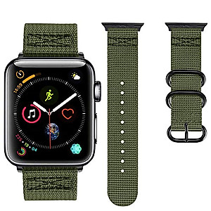 Misker Nylon Band Compatible with Apple Watch Band 42mm 44mm 45mm 38mm 40mm 41mm, YOUKEX Lightweight Breathable Sport Wrist Strap with Metal Buckle Compatible with iwatch Series 7/6/5/4/3/2/1