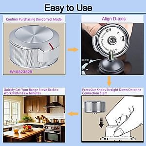 Upgrade W10823529 W11156487 Gas Stove Knobs Replacements, Compatible with White Whirlpool KitchenAid Gas Stove Range Oven Knobs,Replacement Part for AP6285576 (5 Pack)