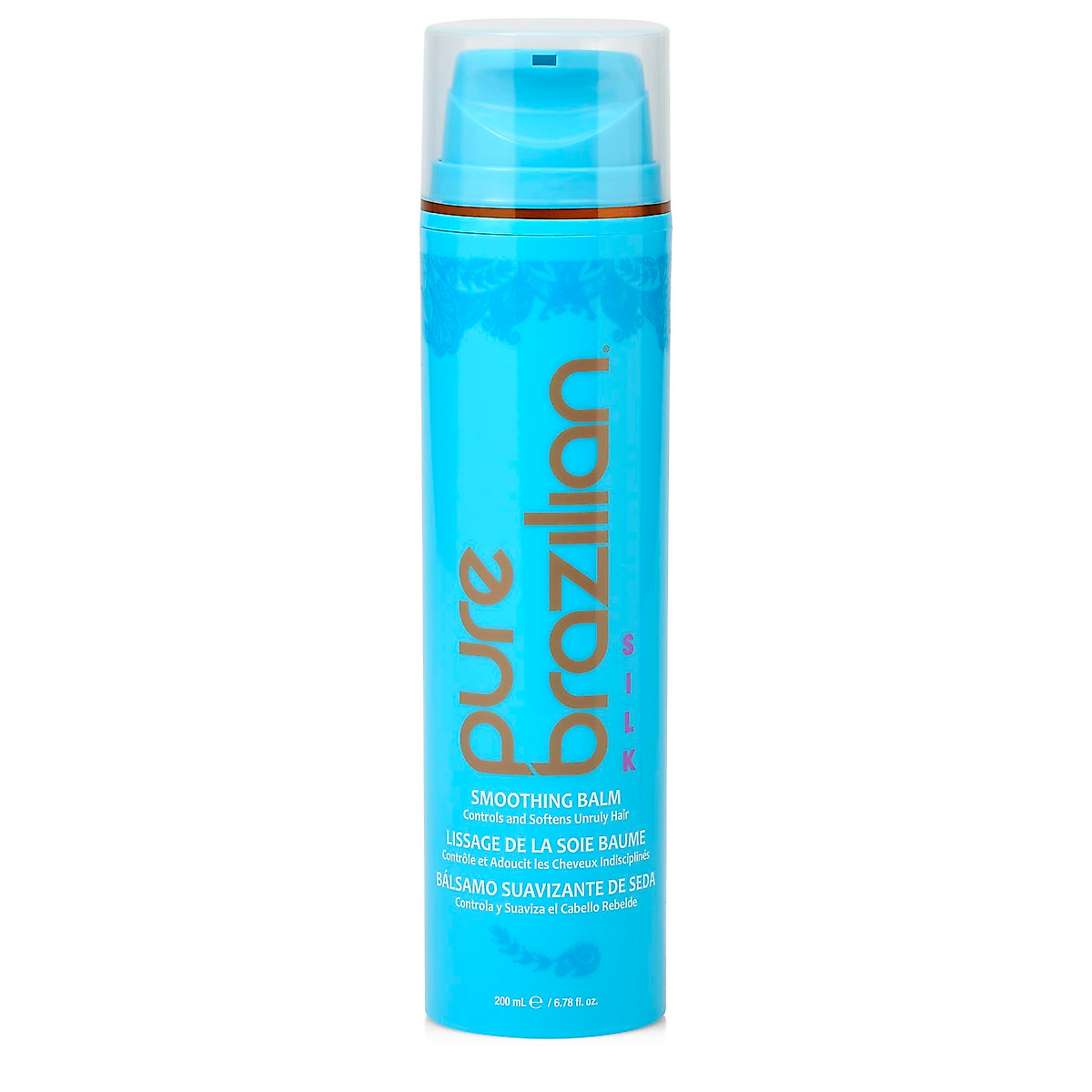 Pure Brazilian Silk Smoothing Balm with Keratin, Hydrolyzed Silk & Coconut Oil, Anti-Frizz, Nourishing & Strengthening Formula, Salon-Quality Treatment, 6.78 Oz