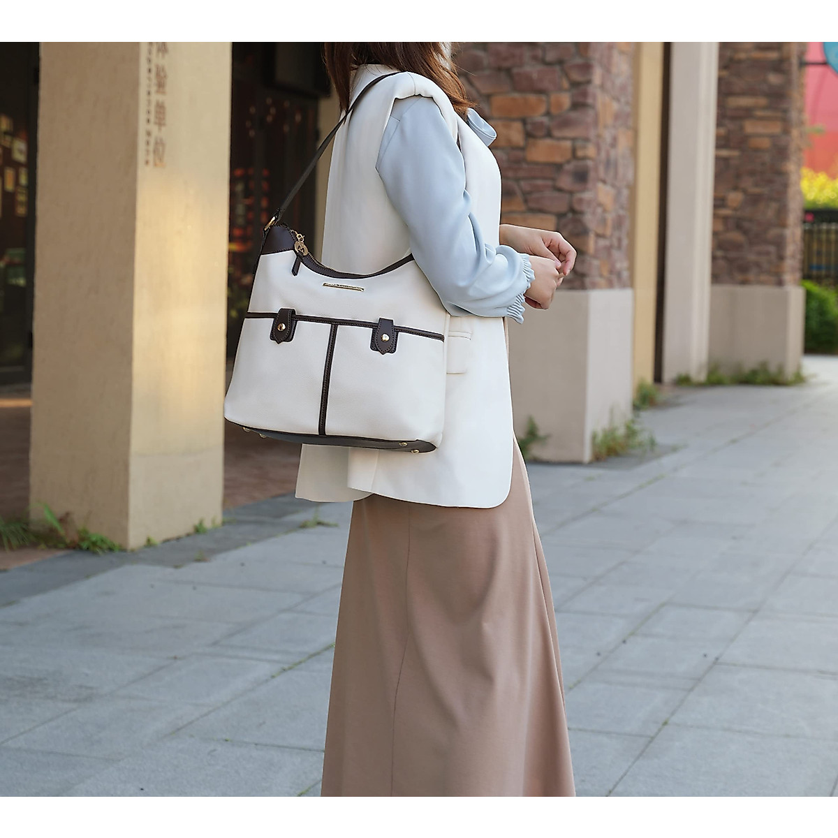 MKF Collection Shoulder Bags for Women, Crossbody Vegan Leather Handbag Purse, Top-Handle Hobo Tote Bag