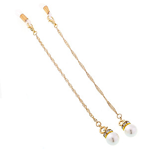 POYDORA Eyeglass Chains With Pendant for Women Glasses Reading Glasses Cords Glasses Holder Strap Lanyards Eyewear Retainer (Gold-pearl)