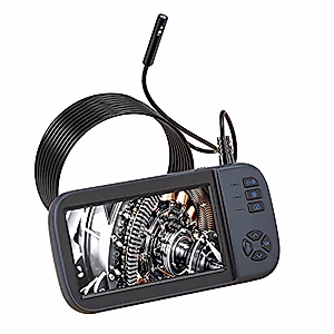 BAIYITONGDA Endoscopio Industrial de Doble lente de alta definición en la Mano, Cámara de endoscopio de tubería de 8 mm con pantalla de 4,5 pulgadas, endoscopio de inspección del Motor,5m