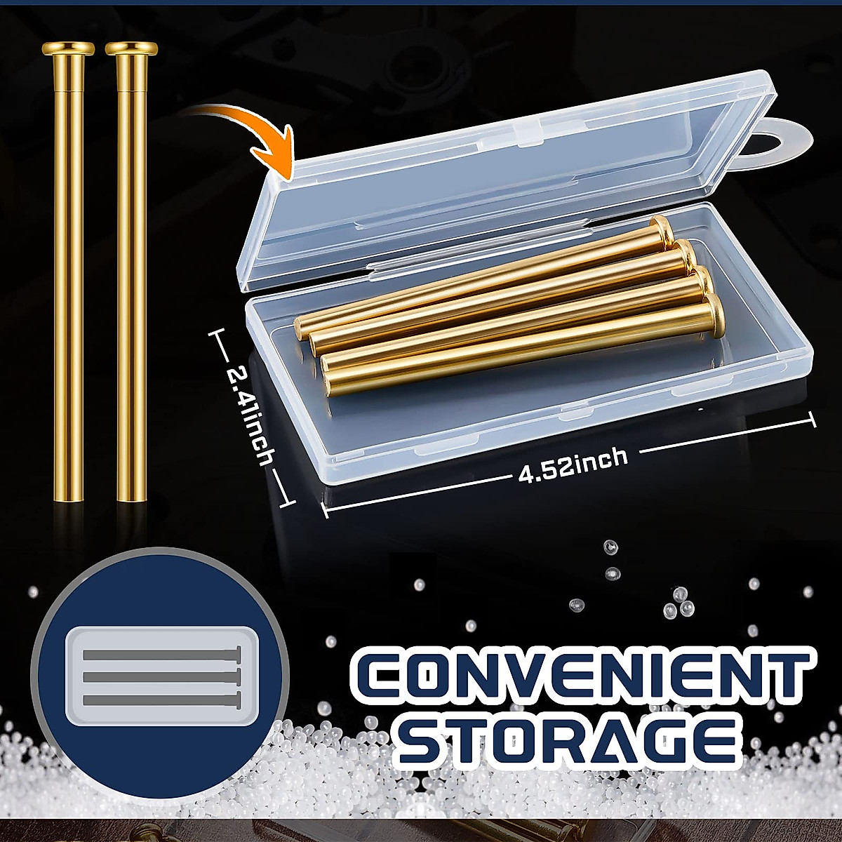 Ferraycle 6 Pack Hinge Pins for Doors 3.5 Inches Hinge Pin Oil Rubbed Bronze Door for Interior Security Replacement(Gold)