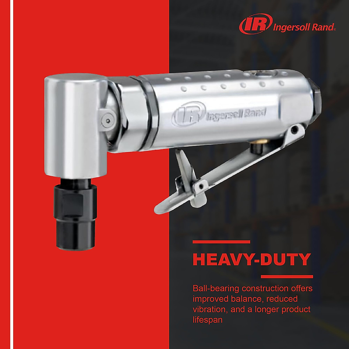 Ingersoll Rand 301B Air Angle Die Grinder, 21,000 RPM, 0.25 HP, 1/4" Collet, Front Exhaust