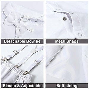 A&J DESIGN Baptism Outfits for Babyboys Toddler Christening Formal Suits with Hat White 3T