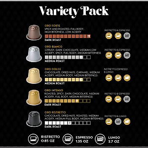 ESPRESSORO 100 USDA Organic Espresso Pods - VARIETY PACK Aluminum Capsule Compatible with Nespresso Original Lines Machines. Assorted Premium Italian Expresso Coffee Capsules