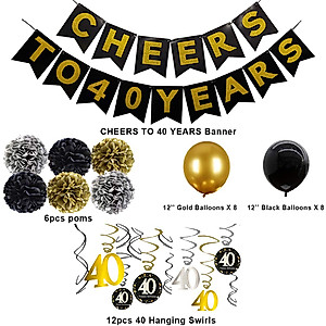 NORTHERN BROTHERS 40th Birthday Decorations Men 40th Birthday Party Decorations Cheers to 40 Years