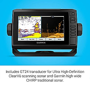 Garmin ECHOMAP UHD 74Cv, 7" Keyed-Assist Touchscreen Chartplotter with U.S. BlueChart G3 and GT24UHD-TM Transducer