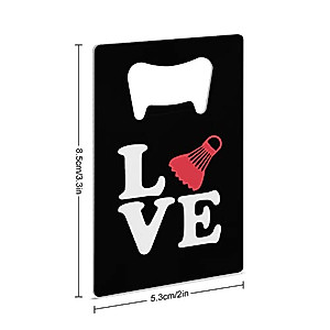 Badminton Love Credit Card Bottle Opener Stainless Steel Flat Beer Wine Bottle Opener for Party Wedding Favor