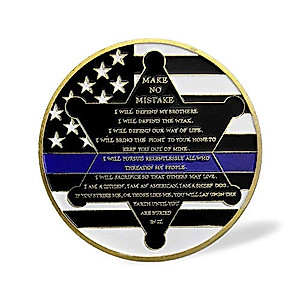 Thin Blue Line St. Michael Police Officers Challenge Coin Motto Commemorative Law Enforcement Gifts
