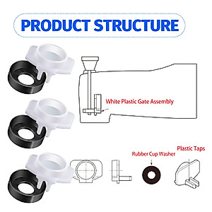 6 Pieces 101237 Cup Seal & Diverter Gate Replacement Parts for 3800 Tub Spout, Tub Spout for Shower Bathtub Faucet Diverter Spout