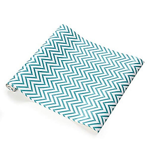 Con-Tact Brand - 60F-C9AL16-01 Adhesive Drawer and Shelf Liner, 18" x 60', Chevron Aqua