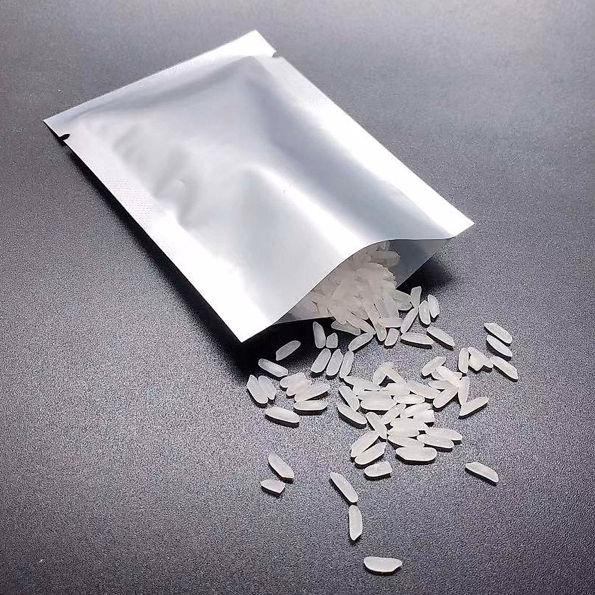 Markeny 200pcs Matte Sample Pack Flat Open Top Resealable Tear Notch Aluminum Foil Mylar Bags (2.4 x 3.5", Double-Sided Glossy)