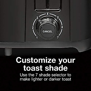 Proctor Silex 4 Slice Toaster with Extra Wide Slots for Bagels, Cool-Touch Walls, Shade Selector, Toast Boost, Auto Shut-off and Cancel Button, Black (24215PS)