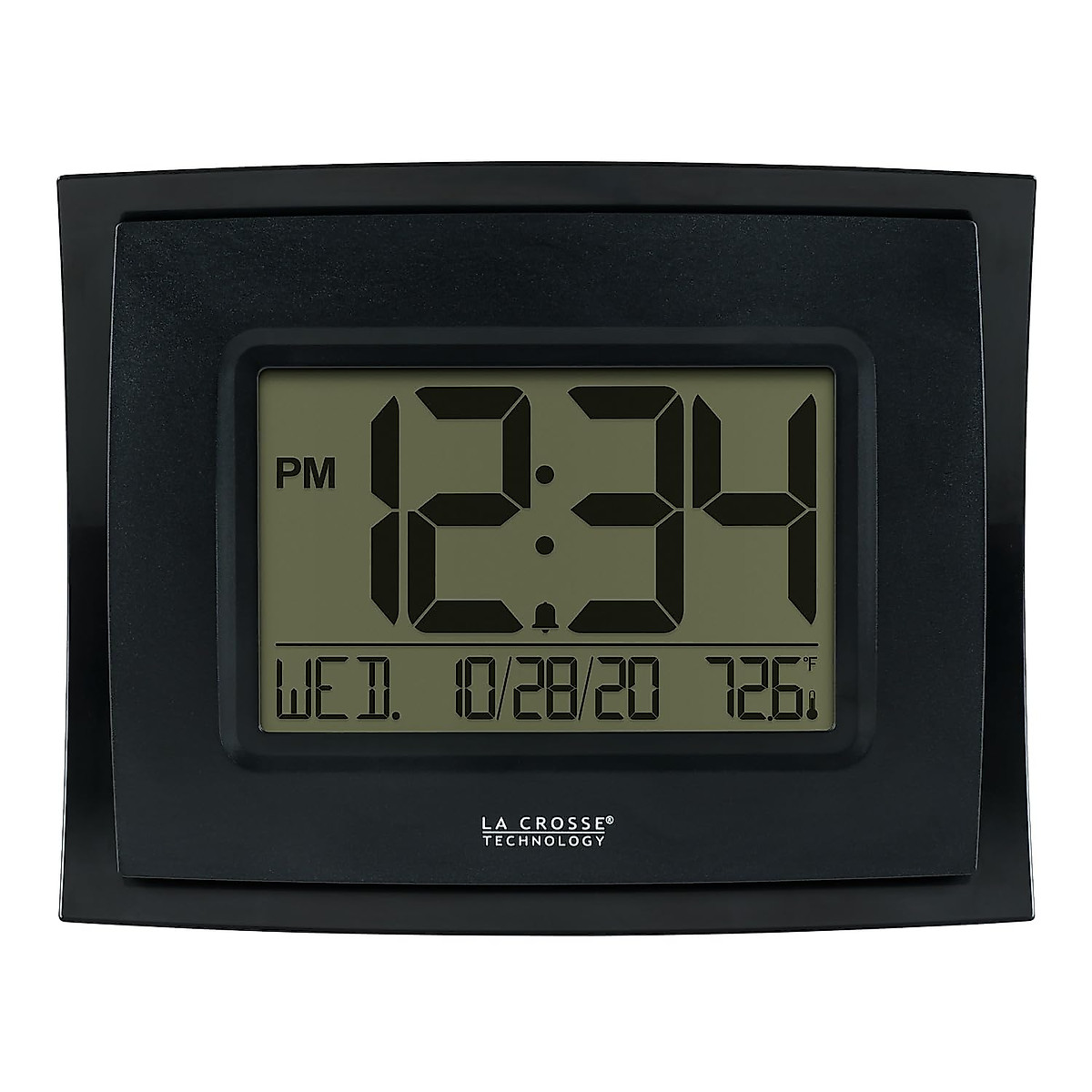 La Crosse Technology WT-8002U-B-INT Digital Black Clock with Indoor Temperature