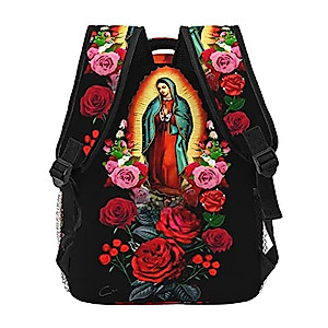 QZLAN Virgen De Guadalupe Backpack School For Girls Women Virgin Mary Rose Bags