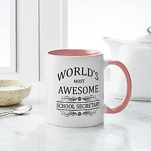 CafePress World's Most Awesome School Secretary Mug Ceramic Coffee Mug, Tea Cup 11 oz