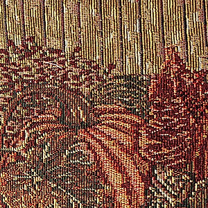 Violet Linen Incorporated Fall Harvest Collection-Tapestry Pumpkins and Autumn Leaves Design Throw-Pillows, 18" X 18"