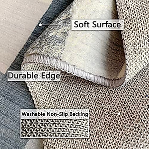 MIIUJJIR Modern Area Rug -3’ X 5’ Faux Wool Non-Slip Washable Accent Area Rug, Soft Fuzzy Throw Rug Floor Carpet for Living Room Bedrooms Laundry Dining Room Home Decor, Blue&White