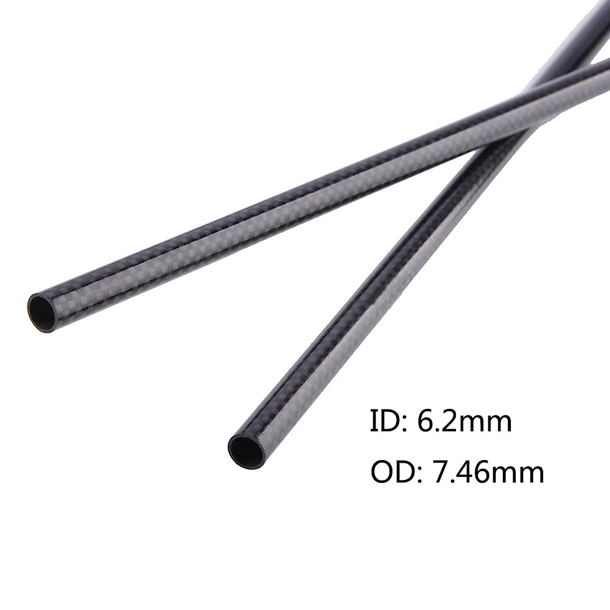 ZSHJGJR 3K Archery Pure Carbon Arrow Shaft 350 Spine ID 6.2mm Raw Bare Arrow Shaft Carbon Shaft Tube 31.5 Inches for Competitive Competitions DIY Hunting Target Practice Arrows 6/12/24pcs (6)