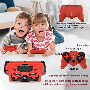 VOLENTEX 7 Inch Kids Tablet, Android 12 Tablet for Children with Game Controllers, 4GB RAM+64GB ROM(Expandable 512GB), Parental Control, Pre-Installed Kids Software, Shockproof Case(Red)