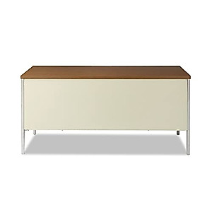 Alera SD216030PO Double Pedestal Steel Desk, 60w x30d x 29-1/2h, Cherry/Putty