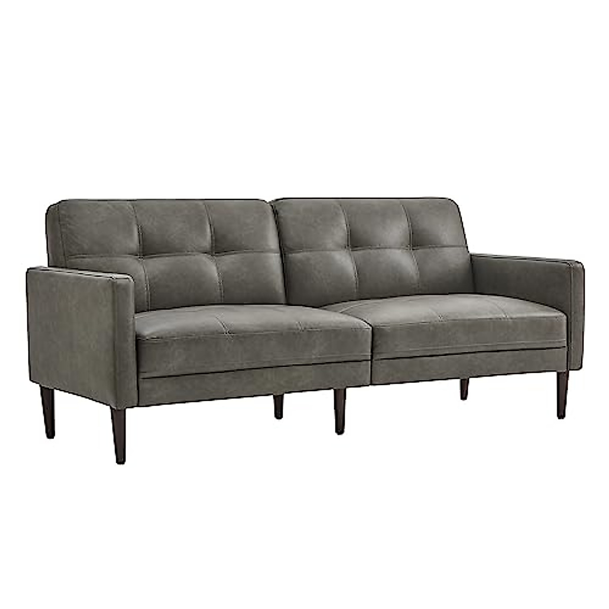 CHITA Mid-Century Sofas 73.2''W Faux Leather 3 Seat Sofa Couch Sets for Living Room Apartment, Grey