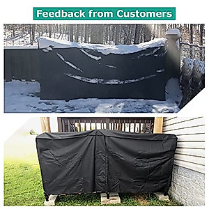 SunPatio Outdoor Firewood Rack Cover 8 Feet, Heavy Duty Waterproof Log Rack Cover, FadeStop Wood Rack Cover with Fastening Straps, All Weather Protection, 98" L x 24" W x 42''H, Black