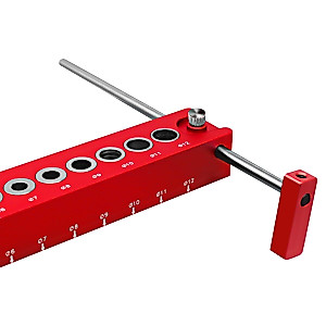 3-12mm Self Centering Dowelling Jig Kit Drill Jig for Straight Holes Joiner with 10 Holes Drill Guide Bushings