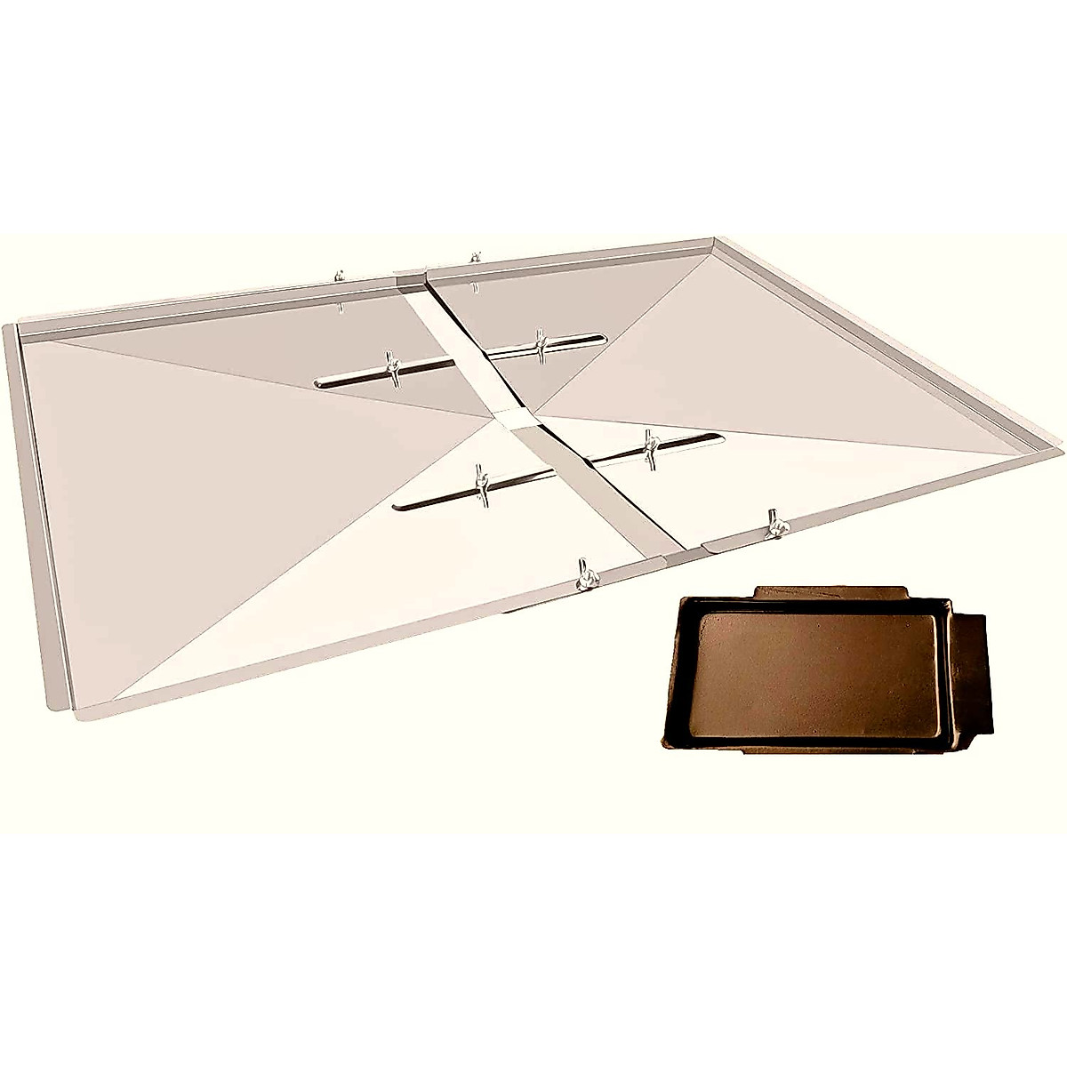 Outdoor Bazaar (27-30 inches Replacement Grease Tray for BBQ Grills from Nexgrill, Dyna Glo, Kenmore, Backyard Grill, BHG, Uniflame and Others, Universal Drip Tray with Catch Pan