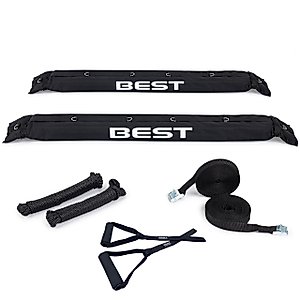 Best Marine and Outdoors Soft Roof Rack Pads, Premium Kayak Roof Racks for Canoes, SUP Paddle Boards & Surfboards, Luggage Carrier for Cars Without Crossbars