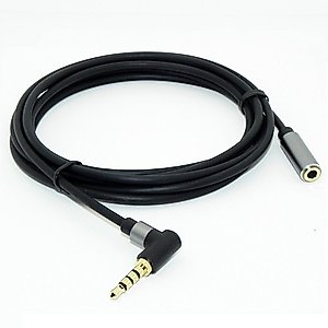 6 feet - Earphones Plus Brand, Professional Grade 4 Pole 3.5mm Male to Female aux Cable Earphone or Headphone Extension Cord with Microphone Support.