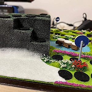 Cayway 2 Color Miniature Shrub Strips Static Shrub Vegetation Groups DIY Miniature Colorful Flower Cluster Static Grass Tuft for DIY Model Train Landscape Railroad Scenery, Pink and Red