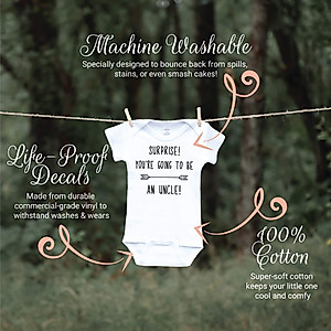 Bump and Beyond Designs Surprise Pregnancy Announcement Gift to Uncle, Hello Uncle Shirt (0-3 Months, White)
