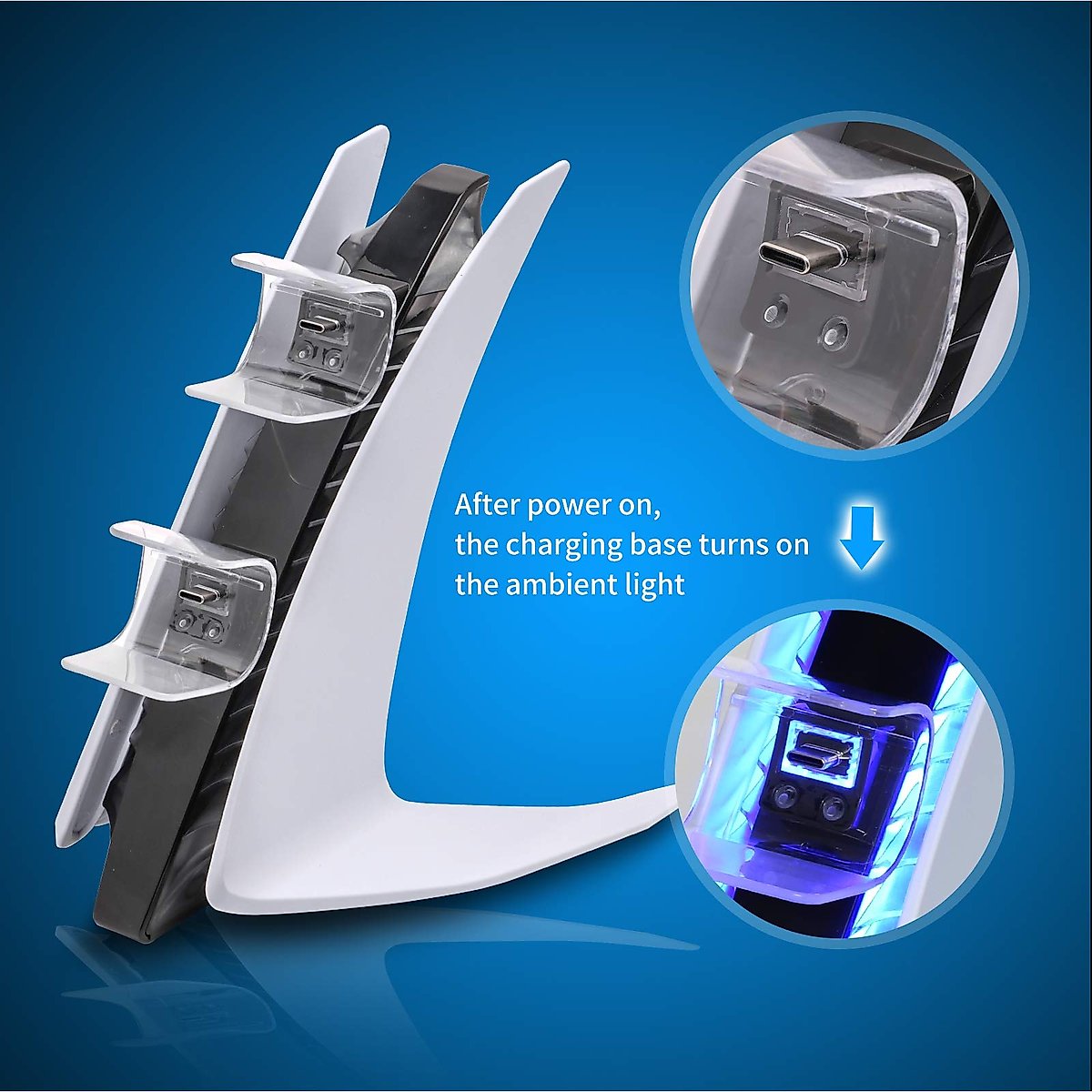 ECHZOVE PS5 Controller Charging Dock, Playstation 5 Controller Charging Station, PS5 Controller Accessories