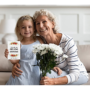 WaaHome Funny Mothers Day Card for Grandma Grandmother Nana, You Are An Awesome Grandma Mothers Day Gifts Card from Grandchildren, Grandma Nana Gift Card for Mothers Day Christmas Birthday