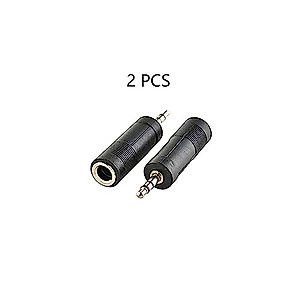 SHANFEILU 3.5mm 3 Pole Male Plug to 6.35mm Female Stereo Jack Audio Adapter 1/4 inch Female to 1/8 inch Male Headphone Microphone Converter Connector 2-Pack