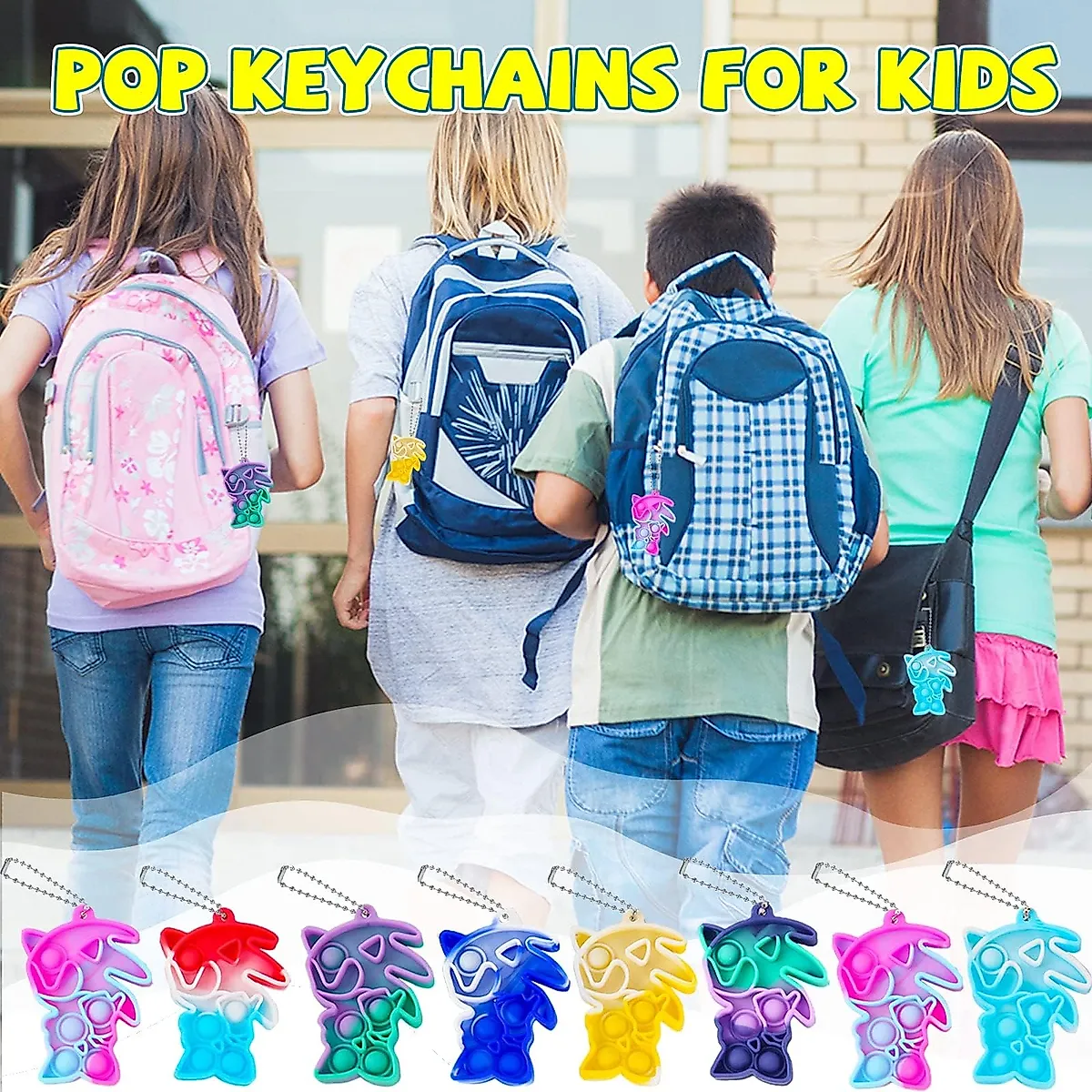 The Hedgehog Birthday Party Favors Supplies for Kids, 20 Pcs Pop Keychains Bulk Bubble Gift Pack for Boys Girls, Stress Relief and Anti-Anxiety Set for Puzzle Games Treats Bag Pinata Stuffers Classroom School Rewards
