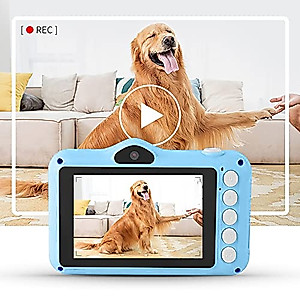 1080p Front Rear Dual Cameras Digital Camera for Kids Photography Video Durable Easy to Use Video Selfie Record Life Digital Camera Digital Action Camera Students Teens, Blue