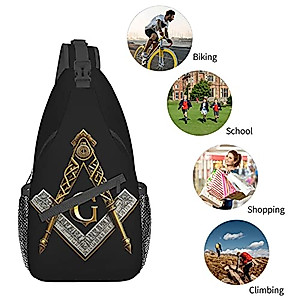 FYCFSLMY Master Mason Masonic Outdoor Cross-body Shoulder Bag, Unisex Backpack For Women Men Young Hiking Travel